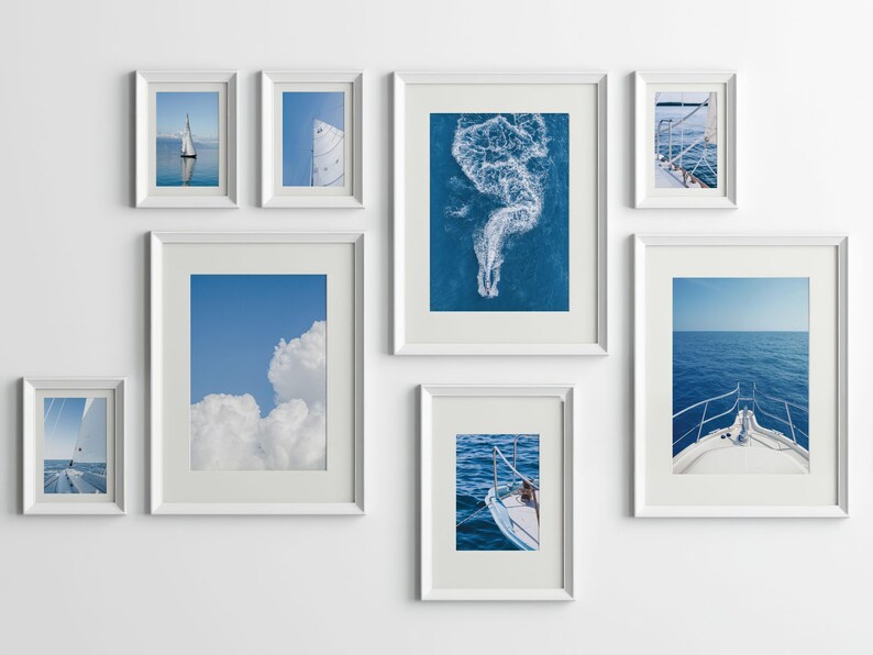 Blue Sea Prints Set of 9 | Real Photos Wall Art | Digital Printable ...