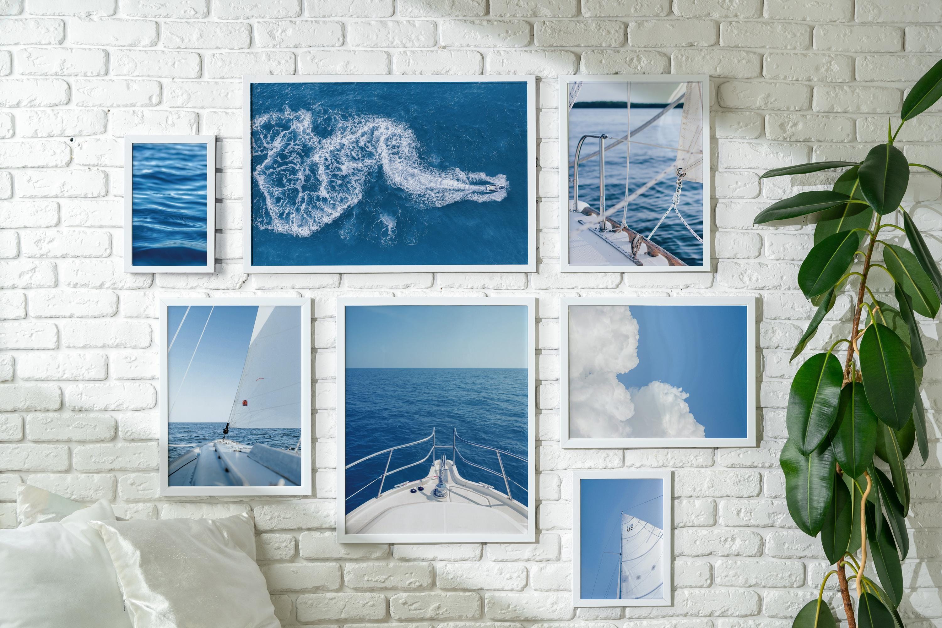 Blue Sea Prints Set of 9 | Real Photos Wall Art | Digital Printable ...