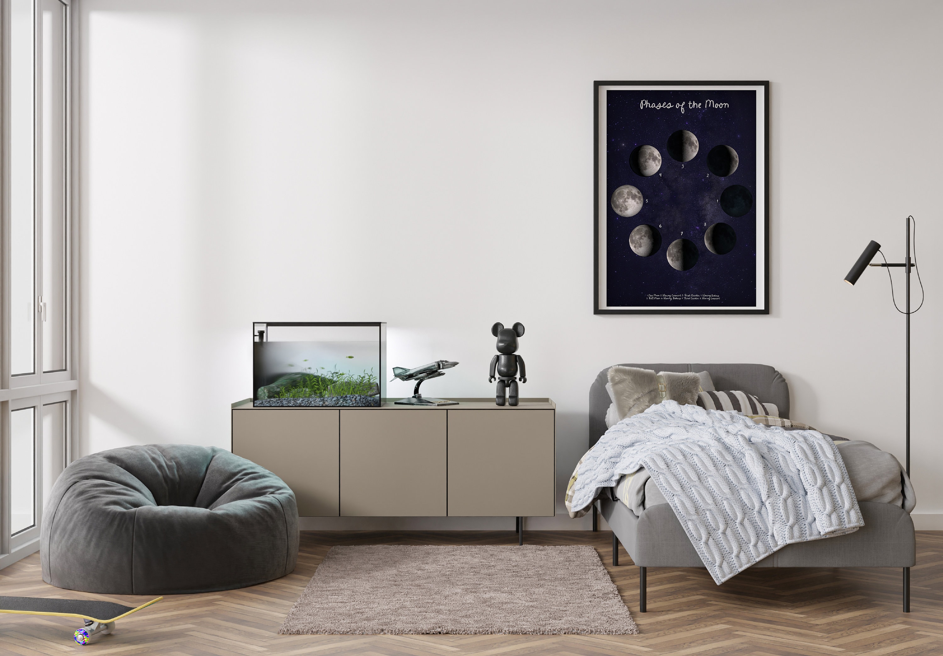 Phases of the Moon Poster, Educational Wall Art, Montessori Classroom ...