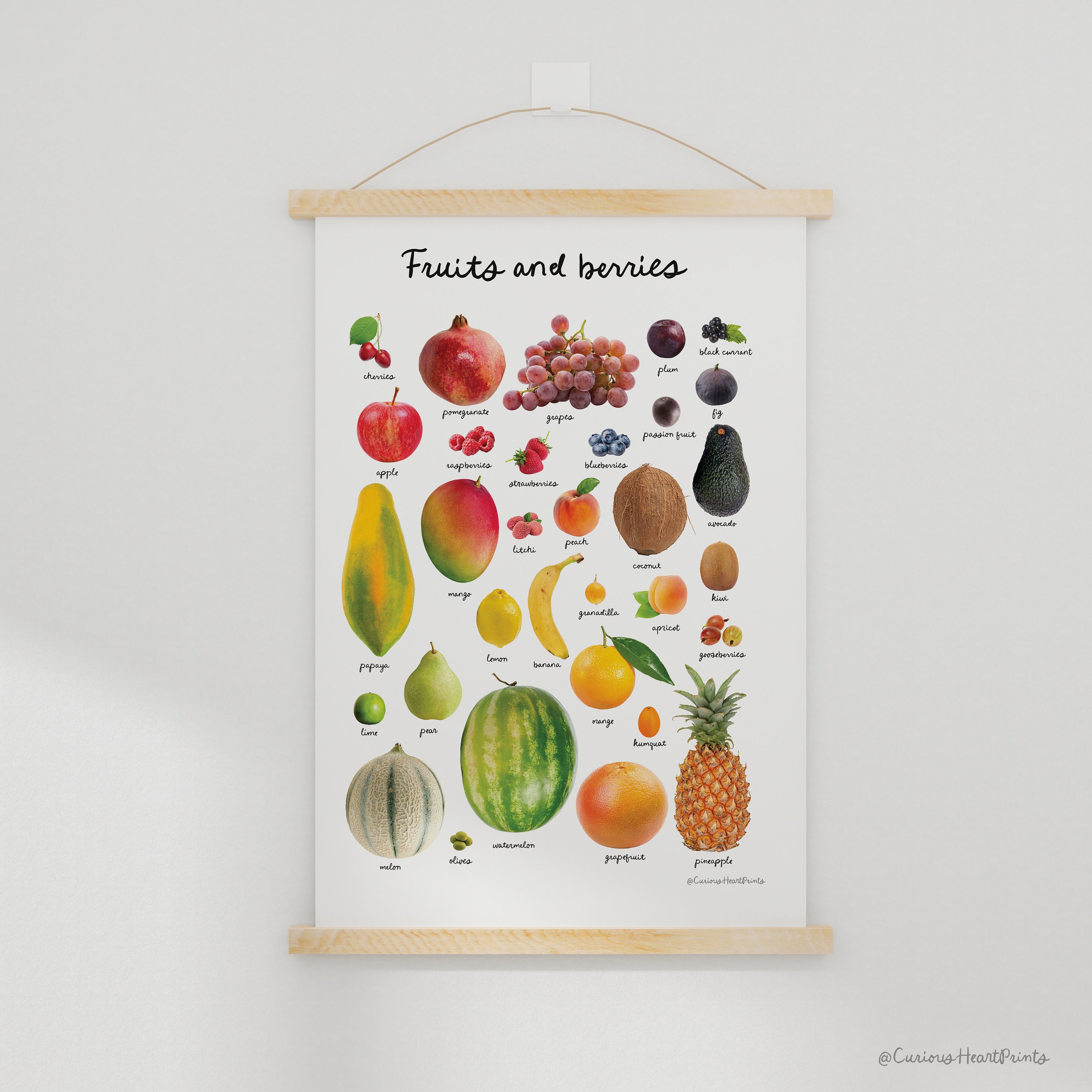 Vegetables and Fruits Educational Charts Posters, 2 Educational ...