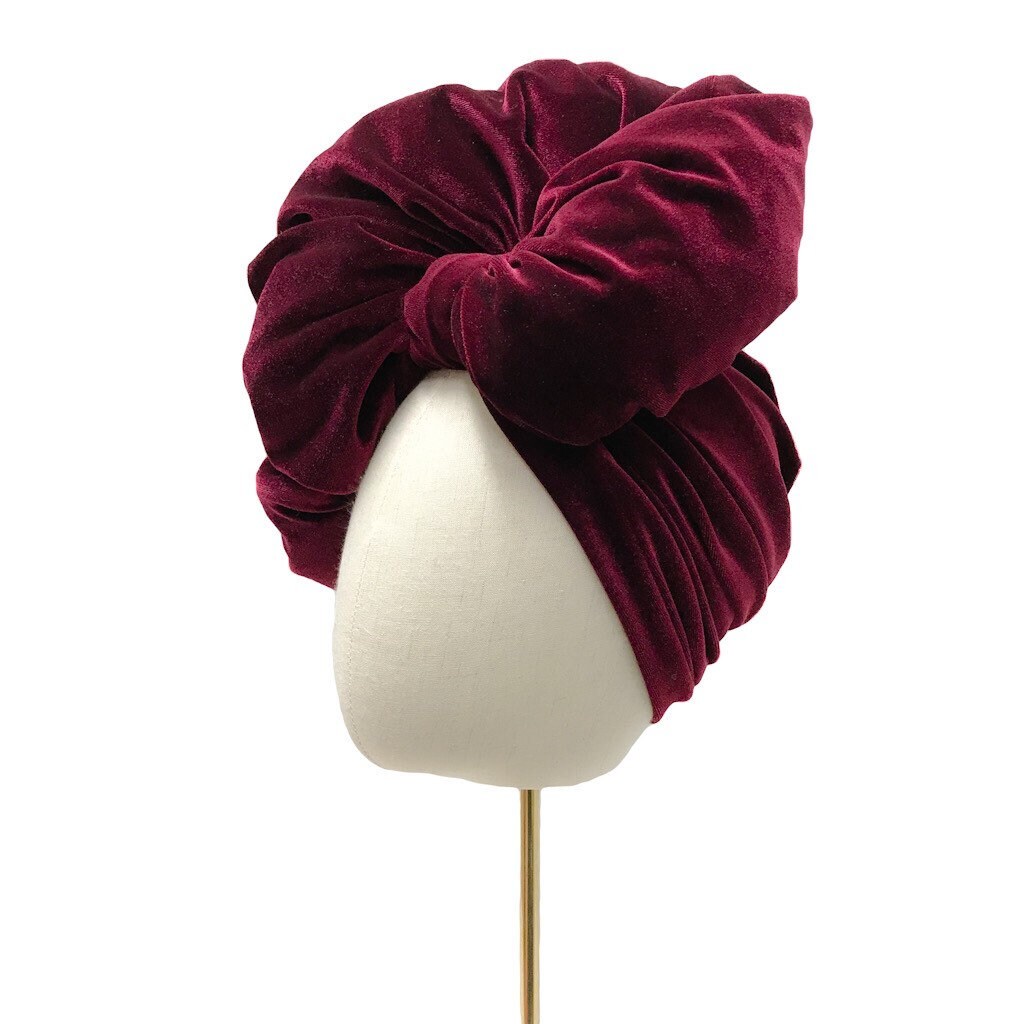 Turban "carmen" Velvet, Yellow/ Black/ Green/ Petrol Blue/ Claret ...