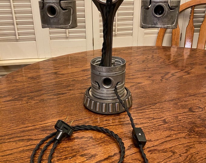Car Part Art Vintage Ford Rat Rod Flathead V8 Piston Desk Lamp - Etsy