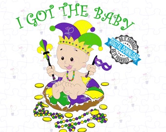 Mardi Gras King Cake Baby SVG and PNG Celebrating Fat Tuesday | Etsy