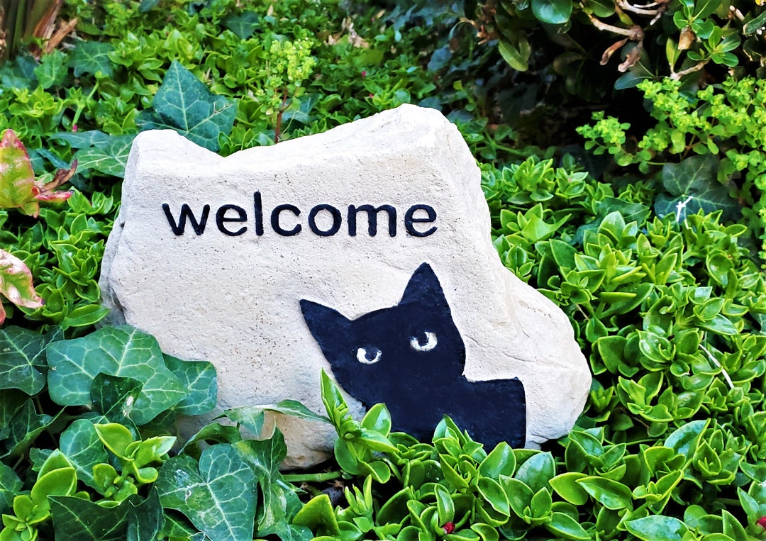 Custom Garden Sign for Cat Lovers: Welcome, OR Hello, OR Go Away ...