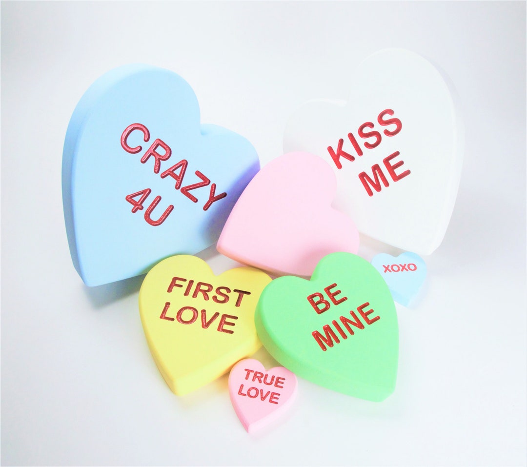 Conversation Heart Decor With Carved Debossed Words: Valentine's Day ...