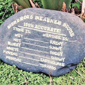 Weather Forecasting Stone: Engraved Novelty Garden Sign is the Ultimate ...
