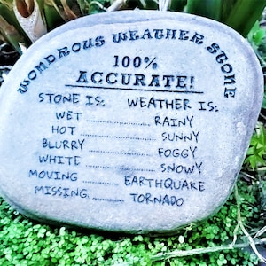 Weather Forecasting Stone: Engraved Novelty Garden Sign is the Ultimate ...