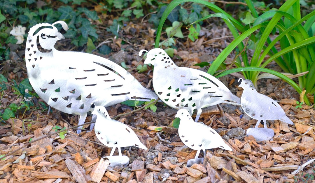 Unique Outdoor Family Tree: Quail Family Metal Yard Art. Garden Decor ...