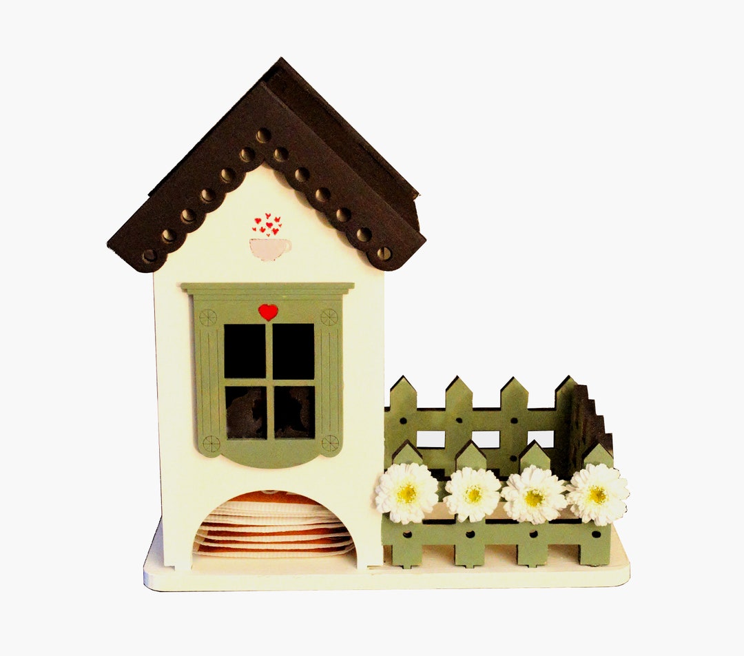 Tea Bags Organizer, Cute Little Tea Bag House Box Dispenser for Tea ...