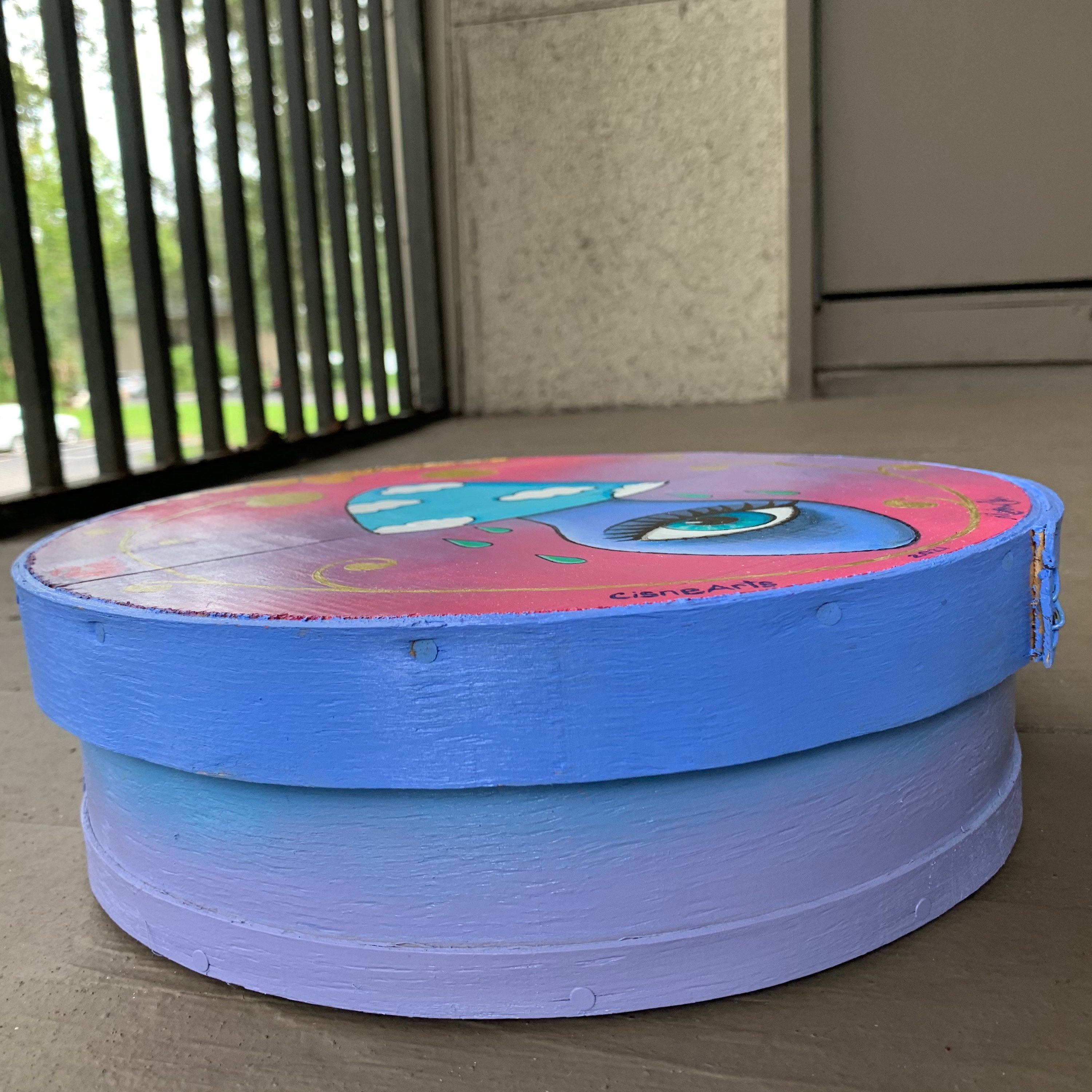 Hand Painted Round Cheese Box, Original Fungeye by Cisnearts, Mushroom ...