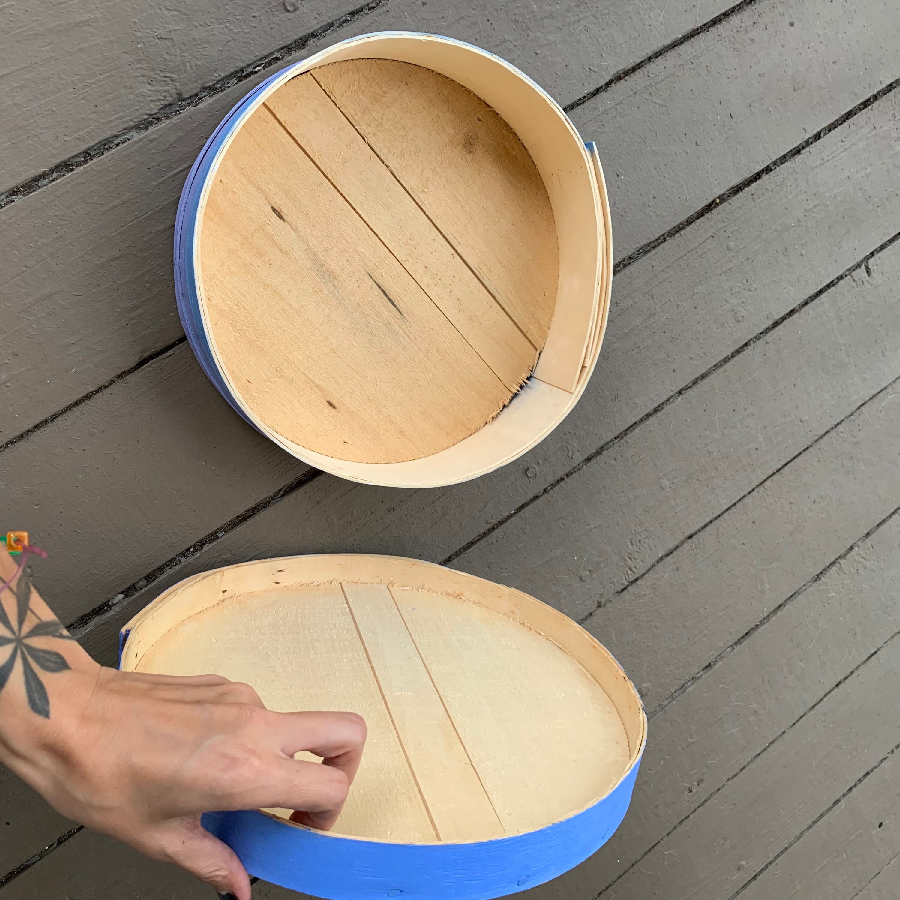 Hand Painted Round Cheese Box Original FungEye by CisneArts | Etsy