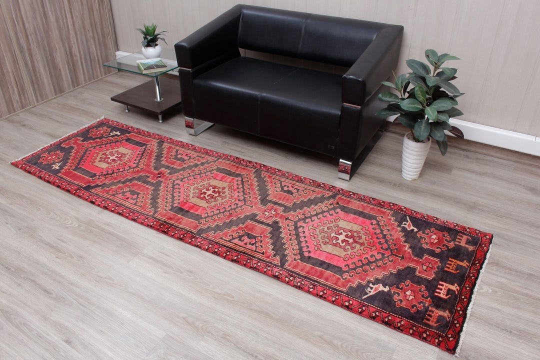 Persian Runner Rug, 3x9 Runner Rug, Red Runner Rug, Hallway Runner Rug ...