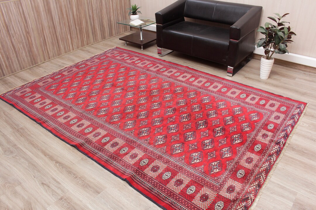 6x10 Area Rug, Handmade Area Rug, Red Rugs for Living Room, Persian ...