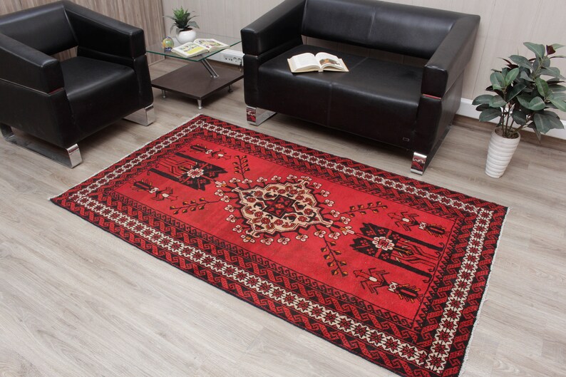 4x7 Handmade Persian Rug 4x7 Vintage Rugs for Living Room - Etsy