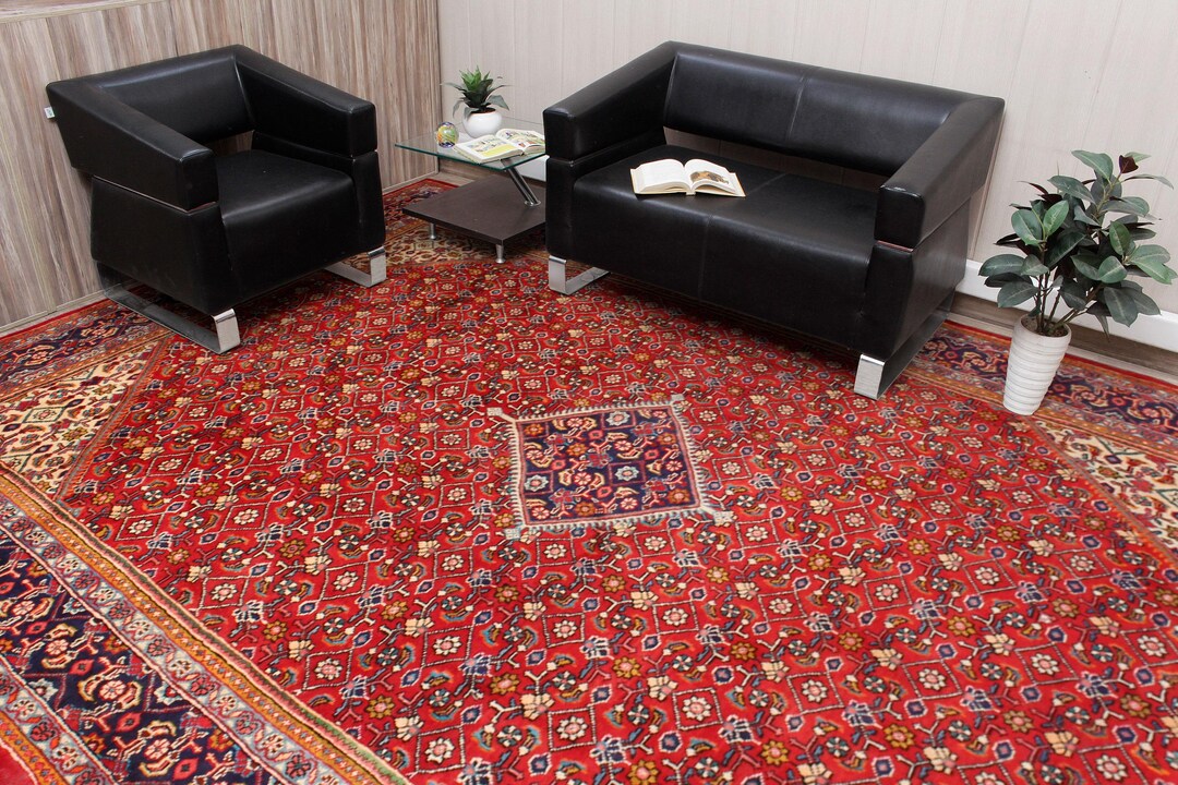 Area Rugs, 9x13 Rugs Red, 9x13 Rug Persian, Vintage Wool Persian Rug ...