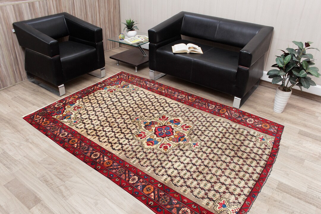 4x7 Turkish Rug, 4x7 Feet Rug, Handmade Rugs for Living Room, Hand ...