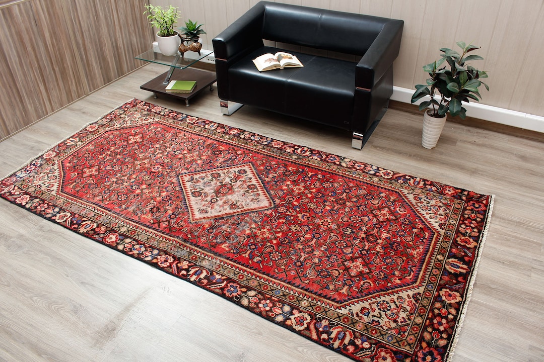 Persian Rug 5x10 Rug, Area Rugs for Living Room, Handmade Vintage Rug ...