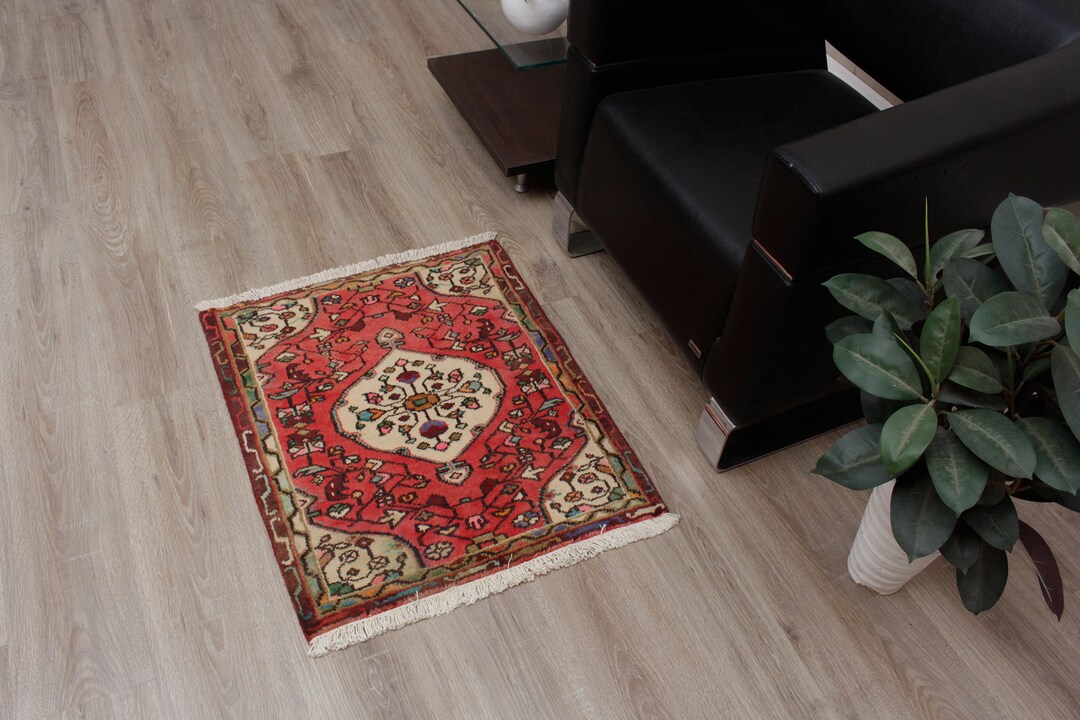 Vintage Kitchen Rug, 2x2 Small Rug, Handmade Small Rug, Small Persian ...