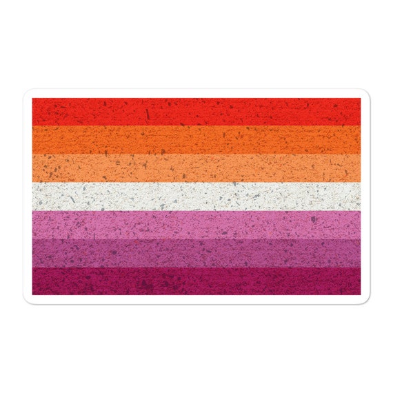 Sunset Lesbian Pride Flag Vinyl Sticker Sunset Lesbian Flag | Etsy