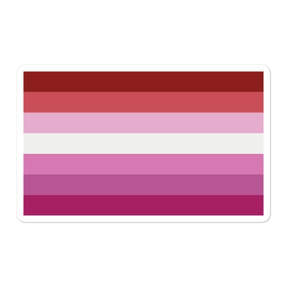 Lipstick Lesbian Pride Flag Vinyl Sticker Lipstick Lesbian Etsy
