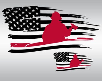 Thin Red Line American Flag Svg Clipart Cut Files Silhouette | Etsy