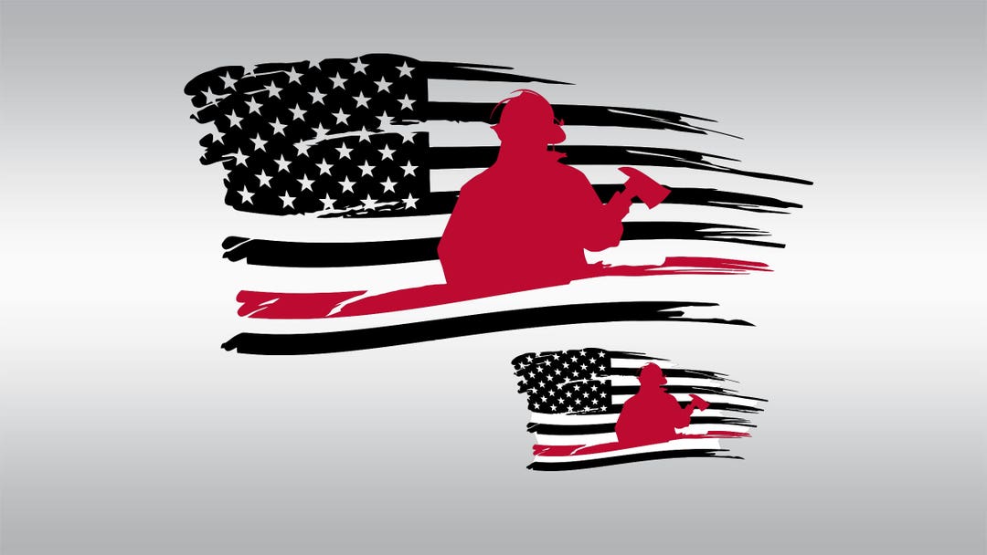 Thin Red Line American Flag Svg Clipart Cut Files Silhouette Cameo Svg ...