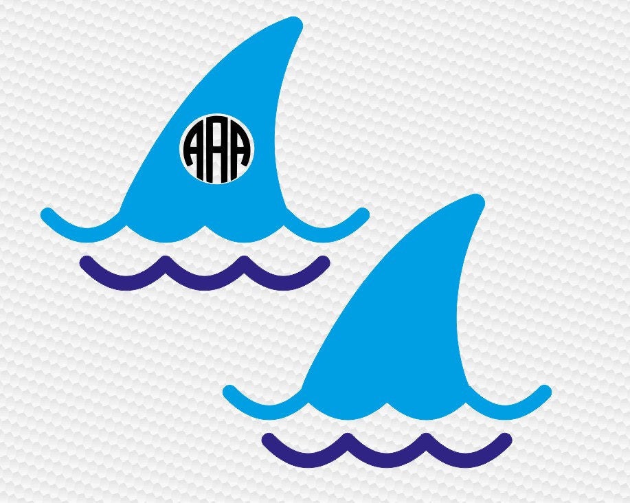 Shark Monogram SVG Clipart Cut Files Silhouette Cameo Svg for - Etsy
