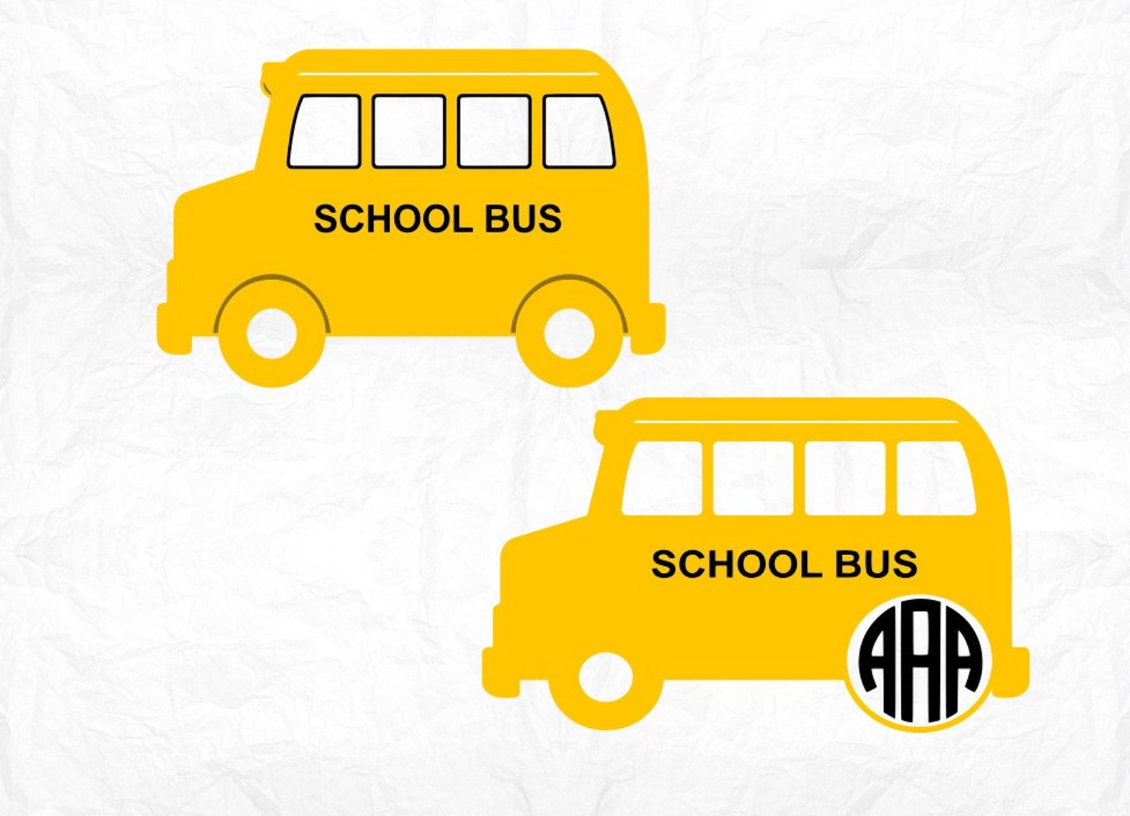 School Bus Monogram SVG Clipart Cut Files Silhouette Cameo Svg - Etsy