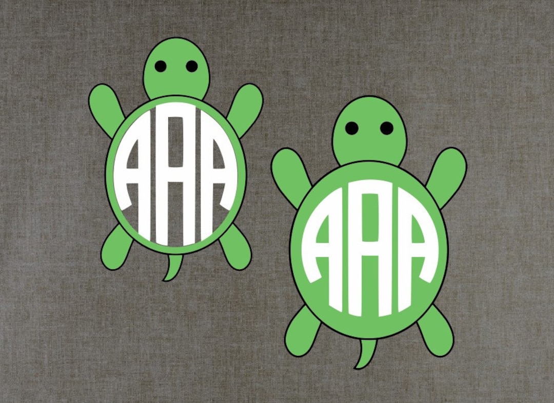 Turtle Monogram SVG Clipart Cut Files Silhouette Cameo Svg for Cricut ...