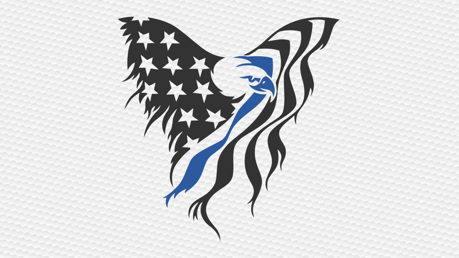 American Eagle Flag Thin Blue Line Svg Clipart Cut Files | Etsy