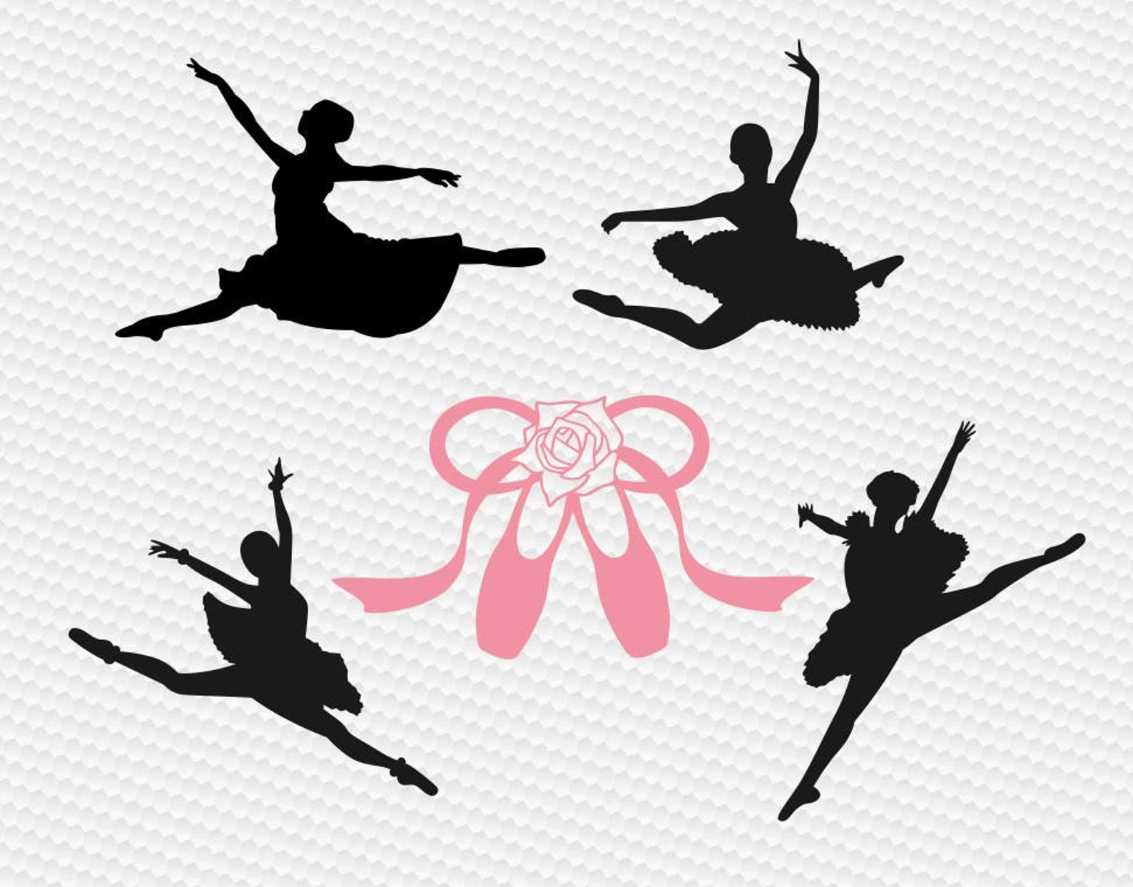 Ballerina Ballet SVG Clipart Cut Files Silhouette Cameo Svg - Etsy