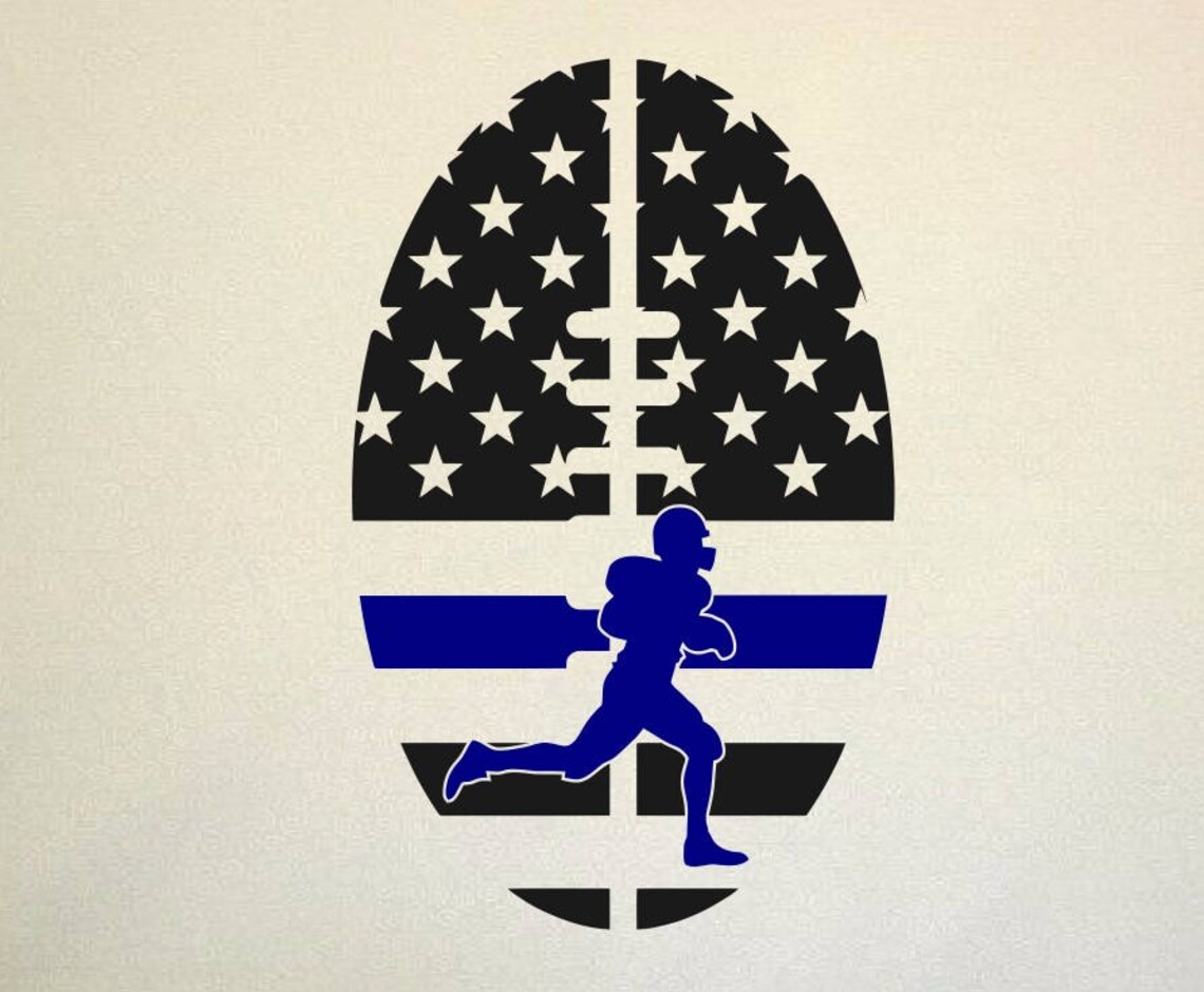 Football Ball American Flag Svg Clipart Cut Files Silhouette Etsy