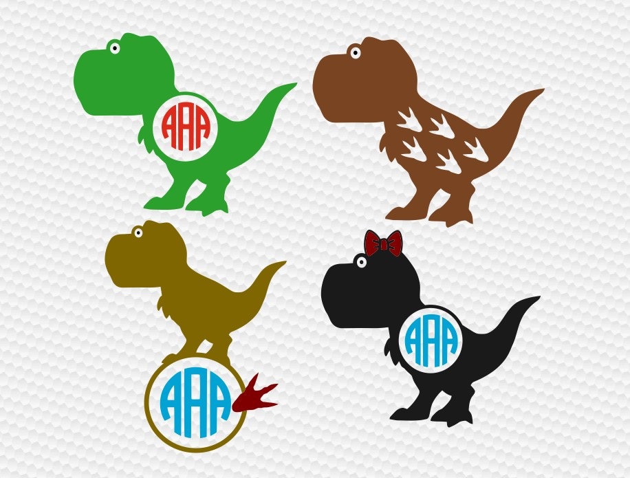 Dinosaur Monogram SVG Clipart Cut Files Silhouette Cameo Svg | Etsy