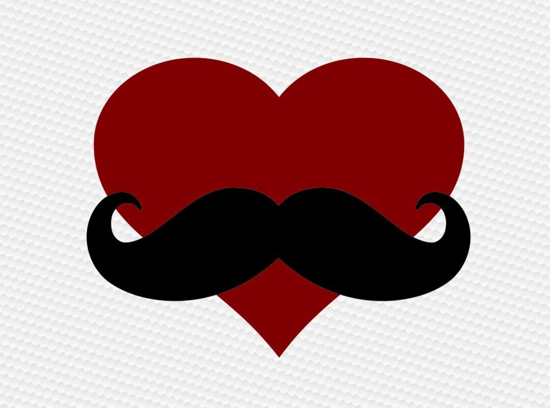 Heart Mustache Dad SVG Clipart Cut Files Silhouette Cameo Svg for ...