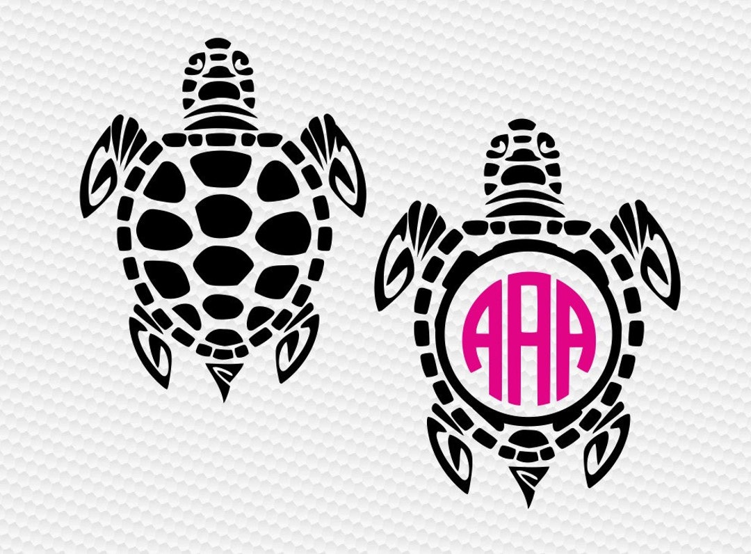 Turtle Monogram Tribal SVG Clipart Cut Files Silhouette Cameo Svg for ...