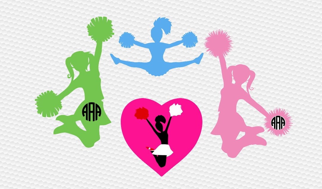 Cheerleader Monogram SVG Clipart Cut Files Silhouette Cameo Svg for ...