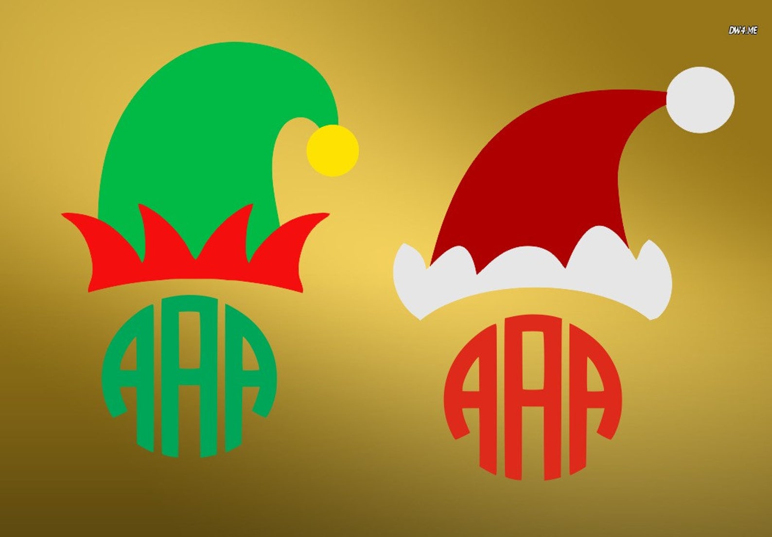 Santa Elf hat monogram SVG Clipart Cut Files Silhouette Cameo | Etsy