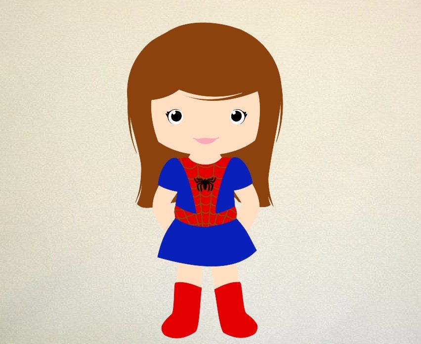 Spider Girl SVG Clipart Cut Files Silhouette Cameo Svg for Cricut and ...
