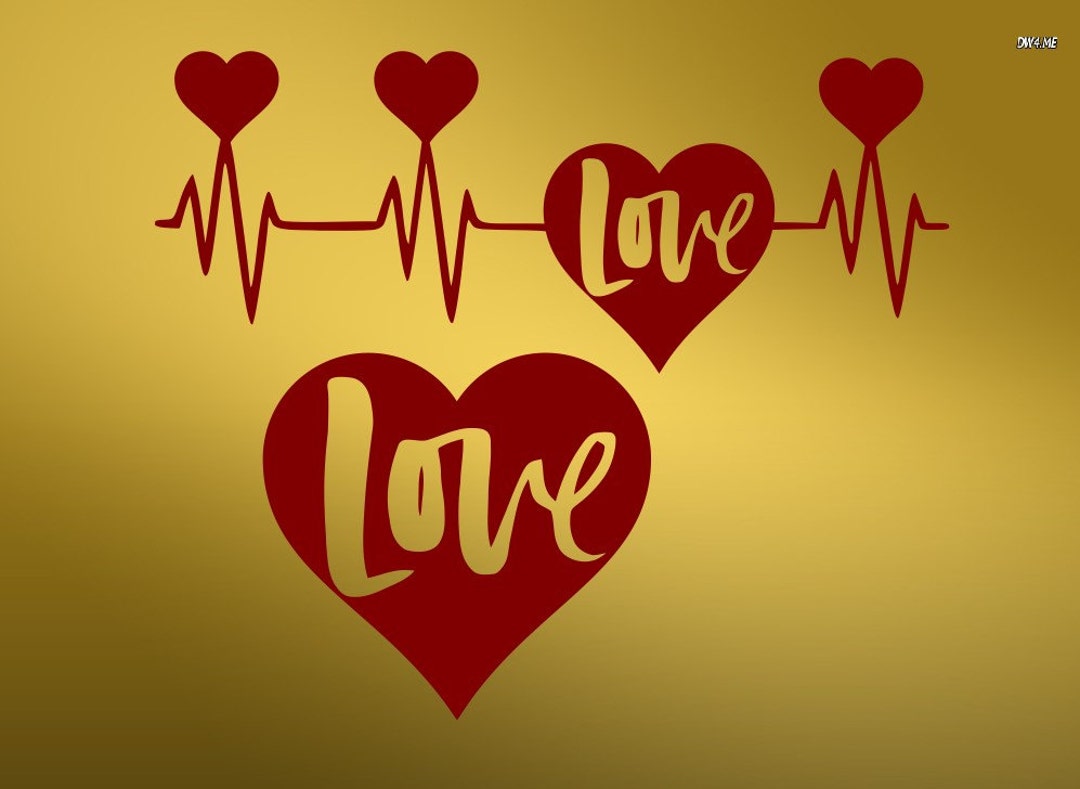 Love Heart Heartbeat SVG Clipart Cut Files Silhouette Cameo Svg for ...