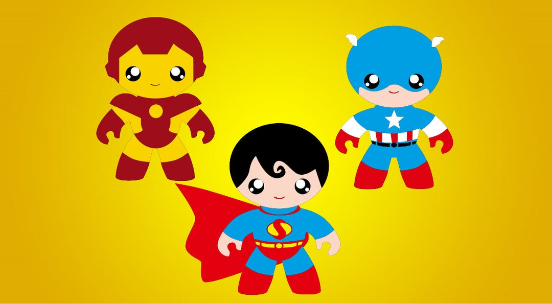 Superhero Set SVG Clipart Cut Files Silhouette Cameo Svg for Cricut and ...