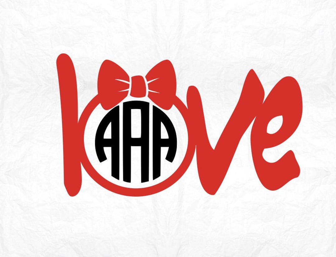 Love Monogram SVG Clipart Cut Files Silhouette Cameo Svg for Cricut and ...