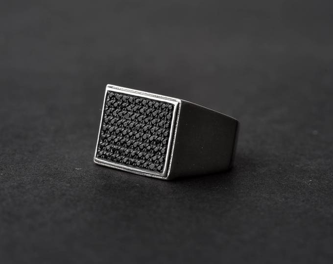 Sterling Silver Signet Ring | Signet Ring | Stamp Ring | Rectangle ...