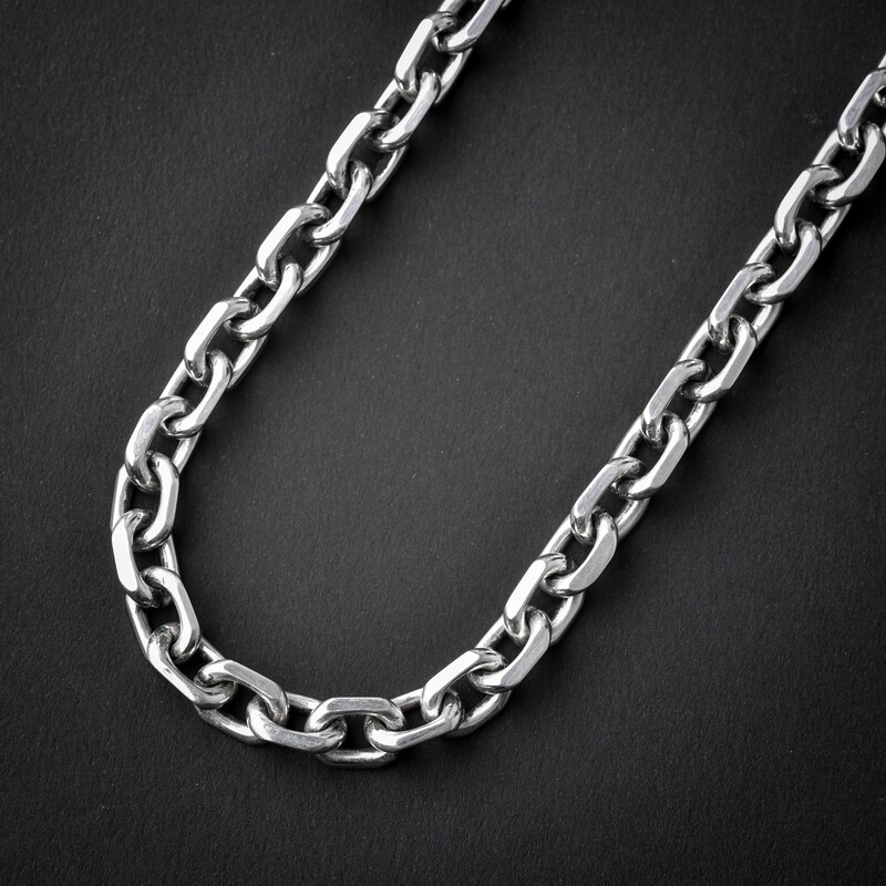 Silver Link Necklace - Etsy