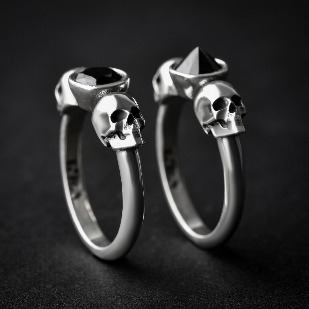 Skull Ring With Stone | Steampunk Ring | Handmade Skull | Alternative ...