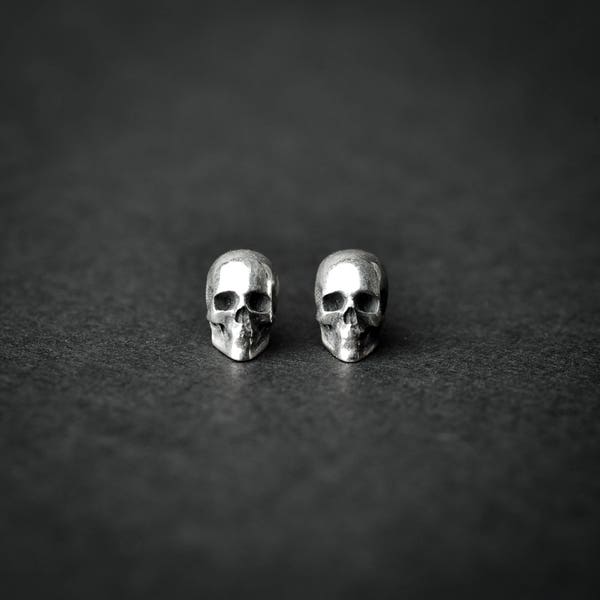 Skull Stud Earrings - Etsy