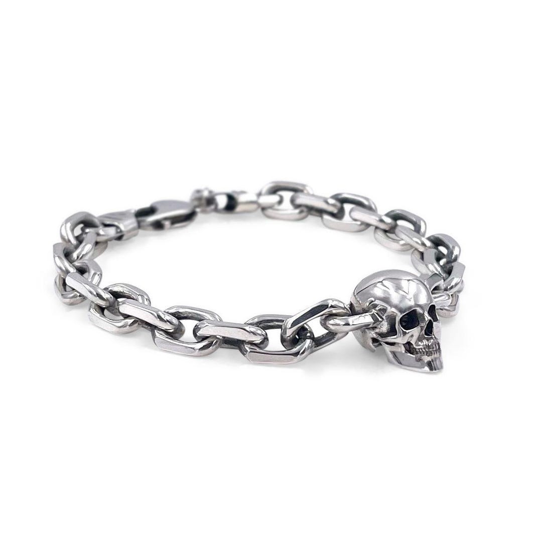 Silver Skull Chain Bracelet | Skull Head | Silver Skull | Sterling ...