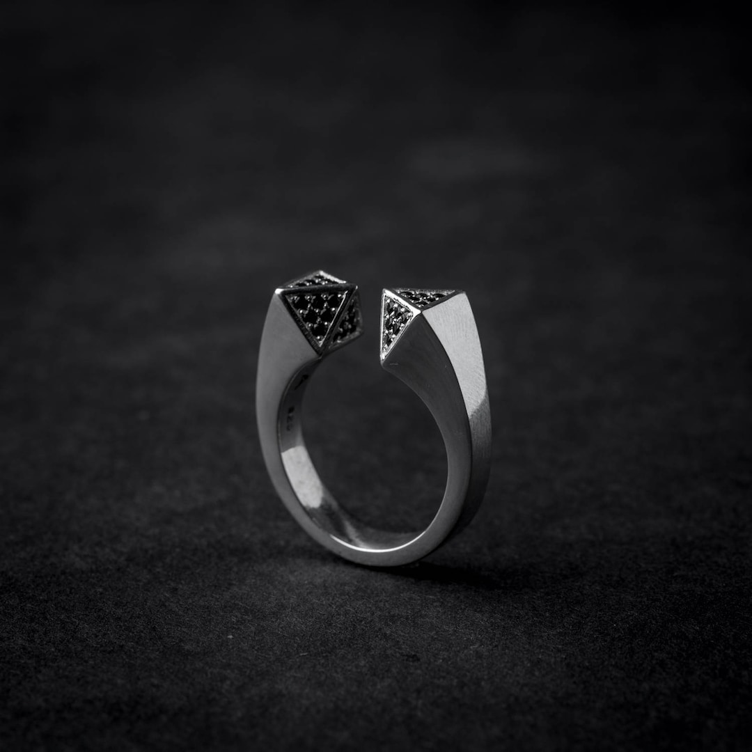 Pyramid Ring | Open Ring | Silver Cuff Ring | Sterling Silver Ring ...