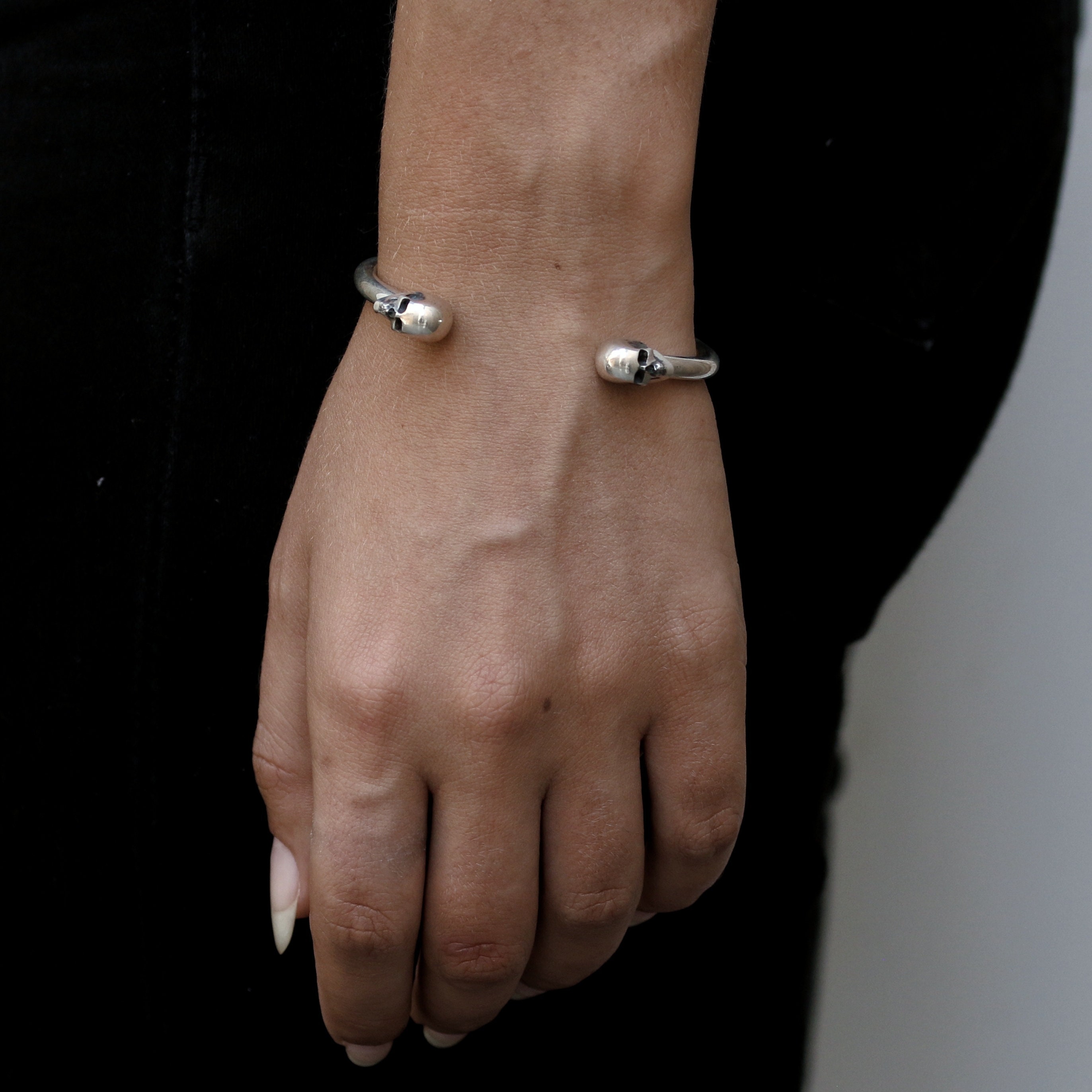 Skull Cuff Bracelet Skull Bracelet Skull Bangle Silver - Etsy