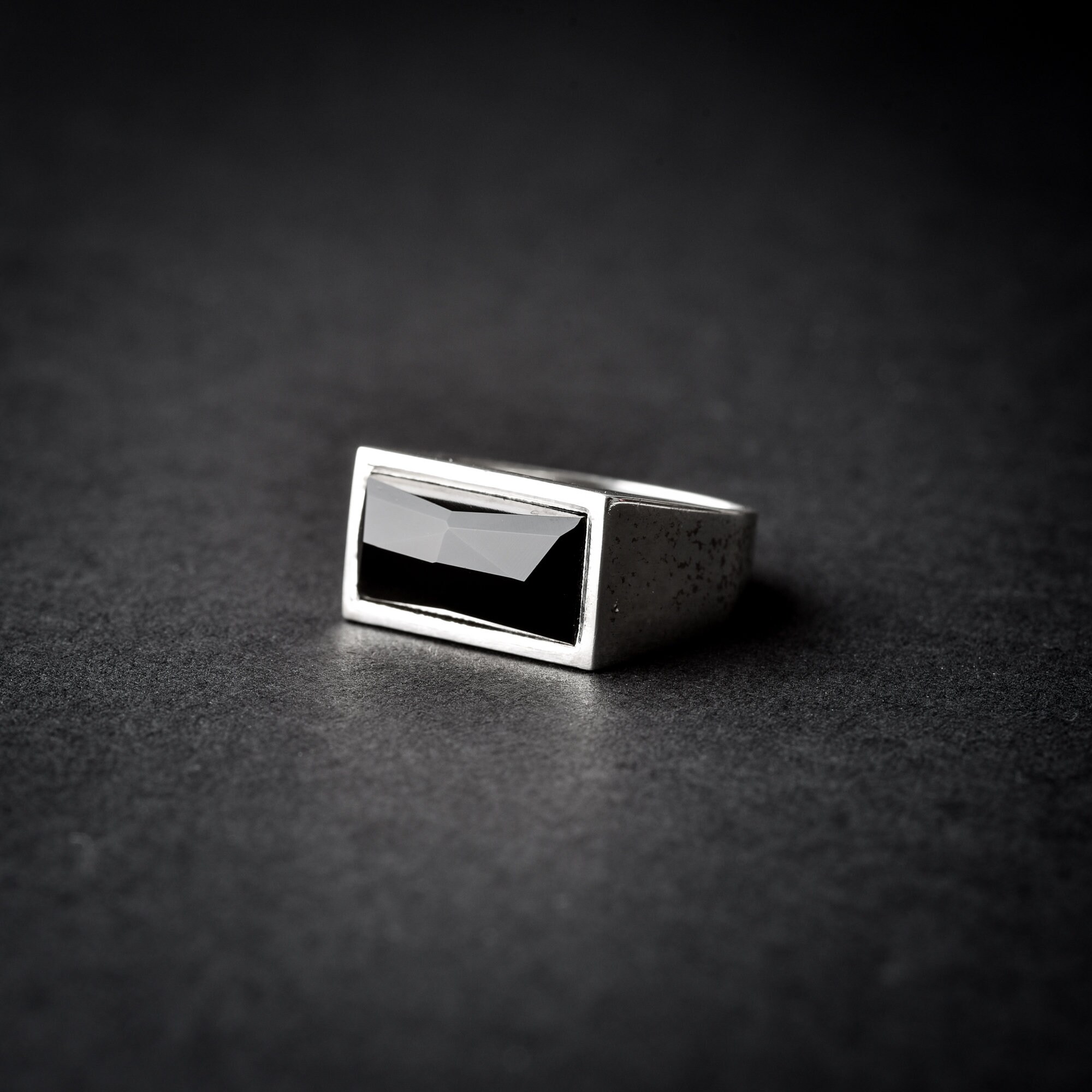 Horizontal Rectangle Onyx Signet Ring Onyx Stone Black - Etsy