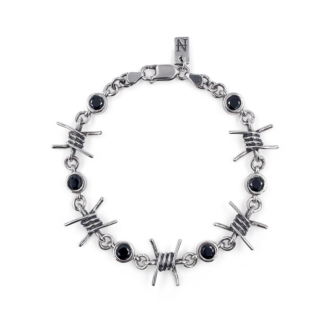 Handmade Barb Wire Silver Bracelet | Sterling Silver Barbed Wire ...